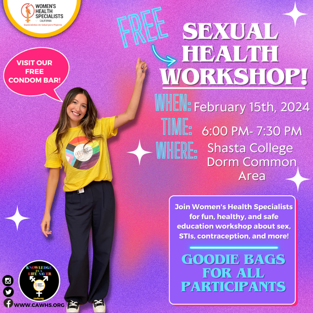 Shasta College Dorm Sexual Health Workshop - Womens Health Specialists - Womens Health Specialists